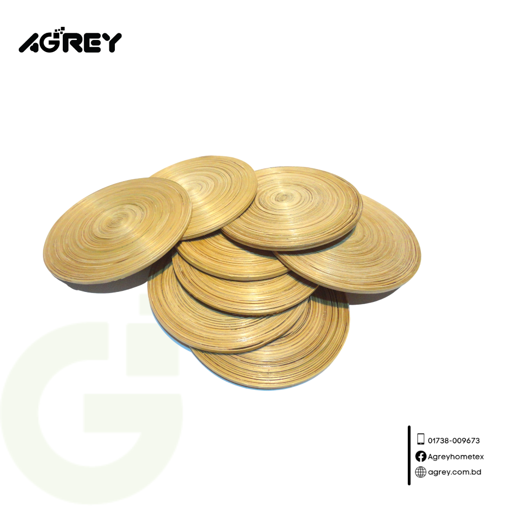 Bamboo Coaster Set of 6 - Agrey Hometex & Handicraft