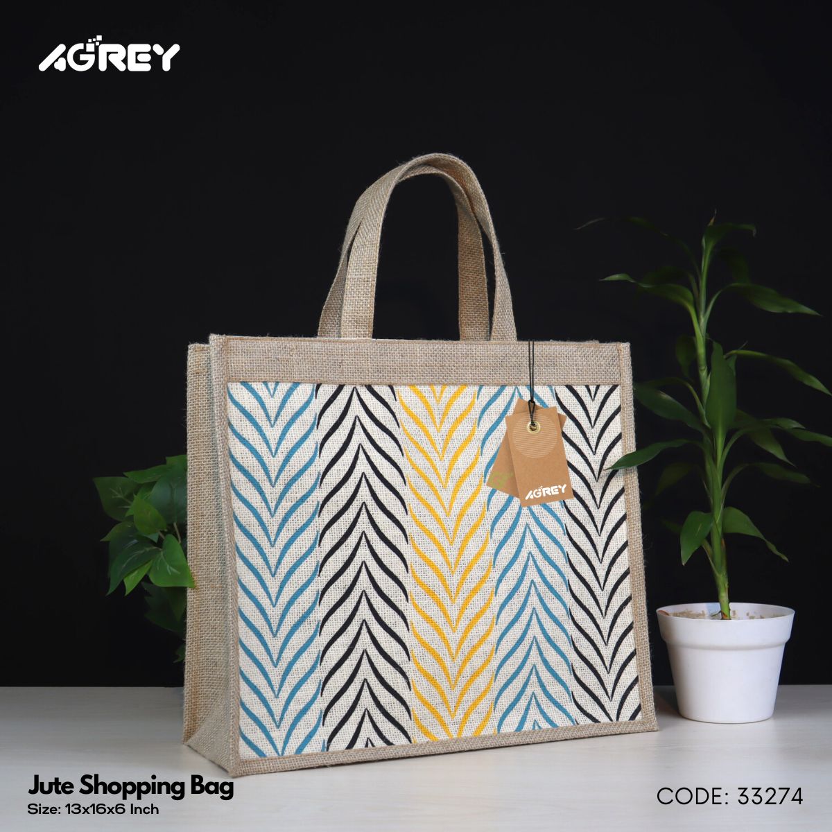 Jute Shopping Bag - Agrey Hometex & Handicraft